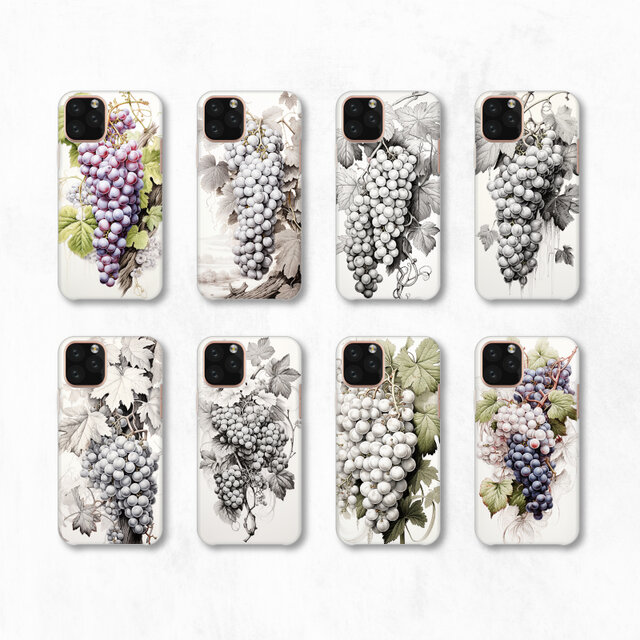 ブドウ 果物 ビンテージ アート リアル 全機種対応スマホケース 背面型 ハードケース NLFT-HARD-a147 | iichi 日々の暮らしを心地よくするハンドメイドやアンティークの ...