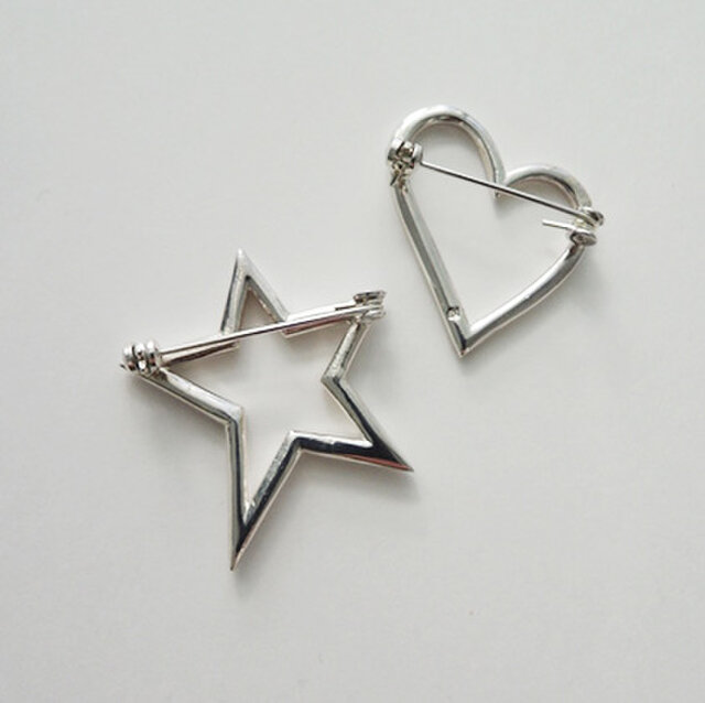 BR_007 star brooch / BR_008 heart brooch | iichi 日々の暮らしを心地よくするハンドメイドやアンティークのマーケットプレイス