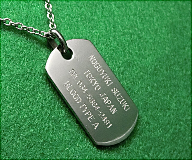 『日本製』自己証明：緊急時に自己を証明する【純チタン製IDペンダントネックレス】 *チタン | iichi 日々の暮らしを心地よくするハンドメイドやアンティークのマーケットプレイス