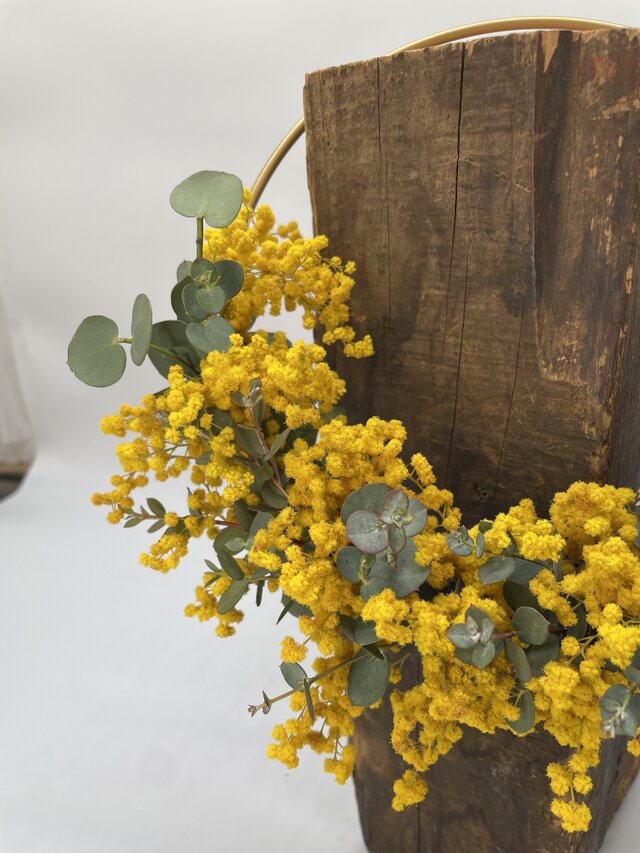 【ミモザユーカリゴールドアイアンハーフリース】 | iichi 日々の暮らしを心地よくするハンドメイドやアンティークのマーケットプレイス