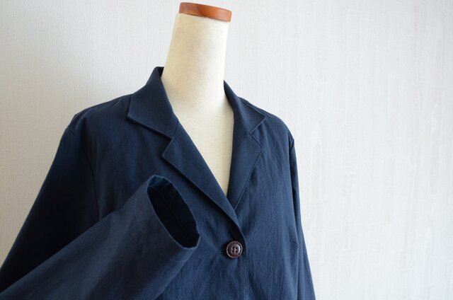 馬布のテーラードジャケット ネイビー | iichi 日々の暮らしを心地よくするハンドメイドやアンティークのマーケットプレイス