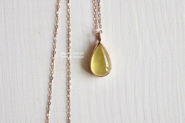 K10[ヒヨコのyellow prehnite] 45cm necklace | iichi 日々の暮らしを心地よくするハンドメイドやアンティークのマーケットプレイス