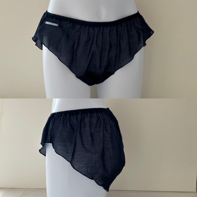 シンプルな、ストレスフリー パット入りブラMサイズ＆ショーツ : : blue | iichi 日々の暮らしを心地よくするハンドメイドやアンティークのマーケットプレイス