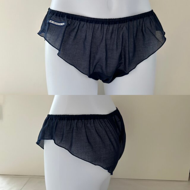 シンプルな、ストレスフリー パット入りブラMサイズ＆ショーツ : : blue | iichi 日々の暮らしを心地よくするハンドメイドやアンティークのマーケットプレイス