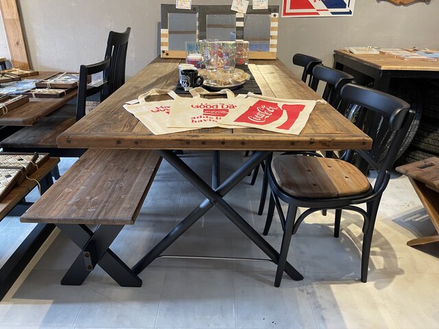 在庫あり 即納 Ok Hotaru 5点セット 足場板 ダイニングテーブル 椅子 ベンチ リビング アップサイクル | iichi 日々の ...