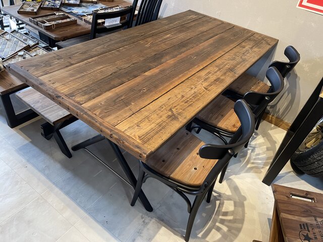 在庫あり 即納 Ok Hotaru 5点セット 足場板 ダイニングテーブル 椅子 ベンチ リビング アップサイクル | iichi 日々の ...