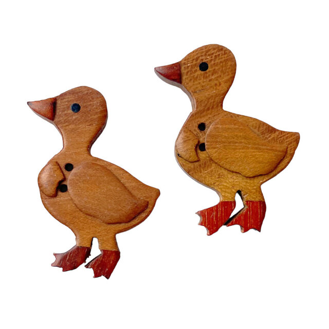 ドイツデザイン ウッドボタン あひる JK ダック B-2934 家鴨 農場 鳥 バード とり | iichi 日々の暮らしを心地よくするハンドメイドやアンティークのマーケットプレイス