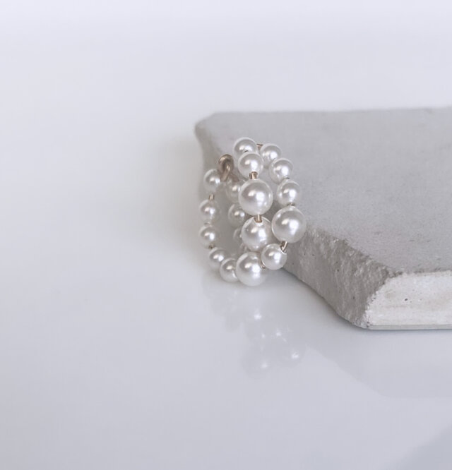 【期間限定】【春の福袋】14kgfキャッチレスフープピアス & パールイヤーカフ | iichi 日々の暮らしを心地よくするハンドメイドやアンティークのマーケットプレイス