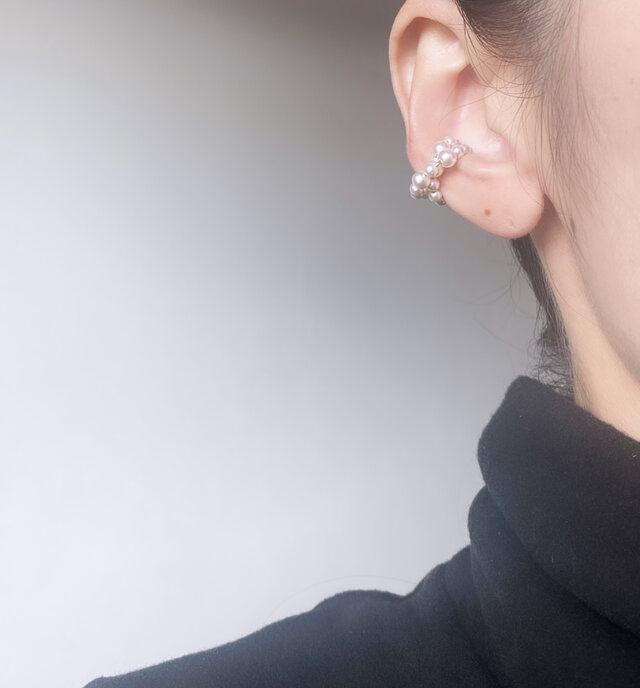 【期間限定】【春の福袋】14kgfキャッチレスフープピアス & パールイヤーカフ | iichi 日々の暮らしを心地よくするハンドメイドやアンティークのマーケットプレイス