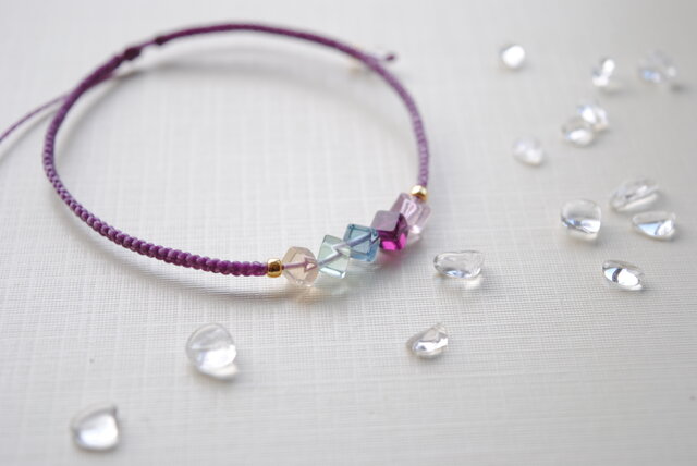 『g様専用ページ』フローライトアンクレット＊紫陽花＊ | iichi 日々の暮らしを心地よくするハンドメイドやアンティークのマーケットプレイス