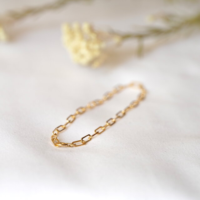 K18 L clip chain Bracelet(BR008) | iichi 日々の暮らしを心地よくするハンドメイドやアンティークのマーケットプレイス