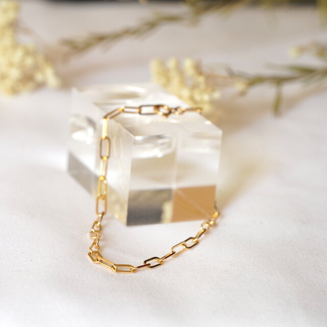 K18 L clip chain Bracelet(BR008) | iichi 日々の暮らしを心地よくするハンドメイドやアンティークのマーケットプレイス