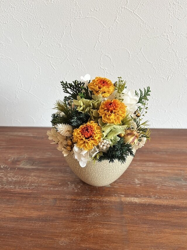 【春ダリア】 М イエロー | iichi 日々の暮らしを心地よくするハンドメイドやアンティークのマーケットプレイス