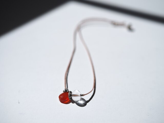 -Carnerian・Quartz- code necklace | iichi 日々の暮らしを心地よくするハンドメイドやアンティークのマーケットプレイス