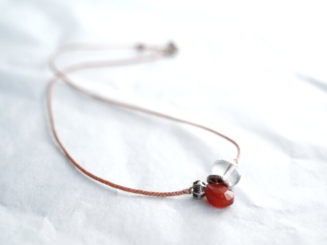 -Carnerian・Quartz- code necklace | iichi 日々の暮らしを心地よくするハンドメイドやアンティークのマーケットプレイス