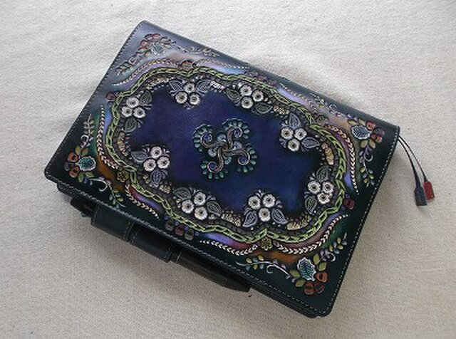 ほぼ日手帳カズン対応 A5サイズ手帳カバー レザー 刻印＆拭き染め | iichi 日々の暮らしを心地よくするハンドメイドやアンティークのマーケットプレイス