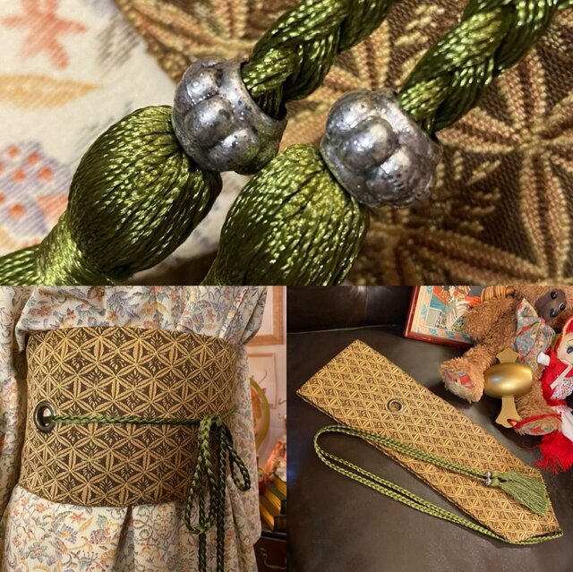 和洋折衷 古着 洗える 化繊 着物 和 ハンドメイド リメイク ワンピース ドレス 帯サッシュベルト KW-336 | iichi 日々の暮らしを心地よくするハンドメイドやアンティークの ...