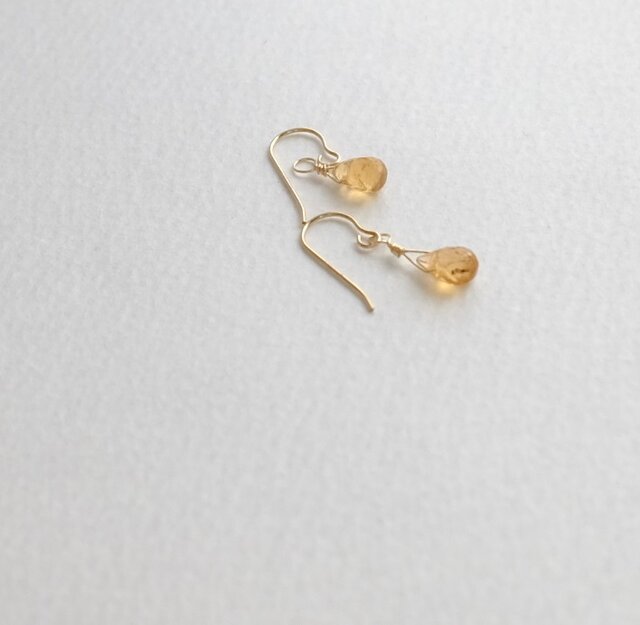 s187-419【9月の誕生石】インペリアルトパーズ 14kgf ピアス（パーツ変更可能） | iichi 日々の暮らしを心地よくするハンドメイドやアンティークのマーケットプレイス