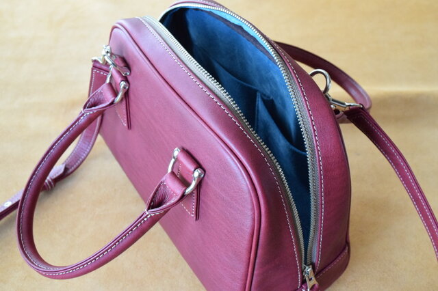 高級イタリアンレザー使用 ボストンバッグ ショルダー付き | iichi 日々の暮らしを心地よくするハンドメイドやアンティークのマーケットプレイス