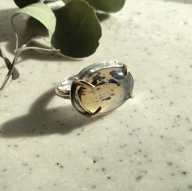 Montana moss agate silver ring | iichi 日々の暮らしを心地よくするハンドメイドやアンティークのマーケットプレイス