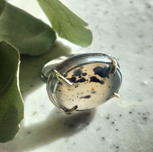 Montana moss agate silver ring | iichi 日々の暮らしを心地よくするハンドメイドやアンティークのマーケットプレイス