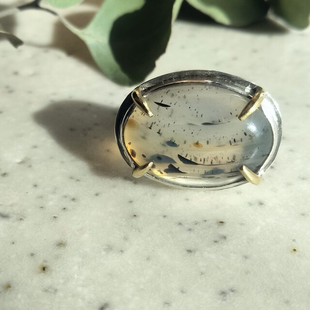 Montana moss agate silver ring | iichi 日々の暮らしを心地よくするハンドメイドやアンティークのマーケットプレイス