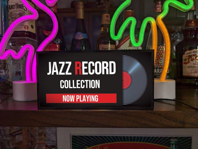 【オーダー無料】JAZZ ジャズ レコード コレクション オンエア 音楽鑑賞 カフェ 喫茶 照明 看板 置物 雑貨 ライトBOX | iichi 日々の暮らしを心地よくするハンドメイドや ...