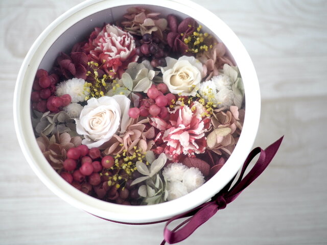 フラワーボックス -red- | iichi 日々の暮らしを心地よくするハンドメイドやアンティークのマーケットプレイス