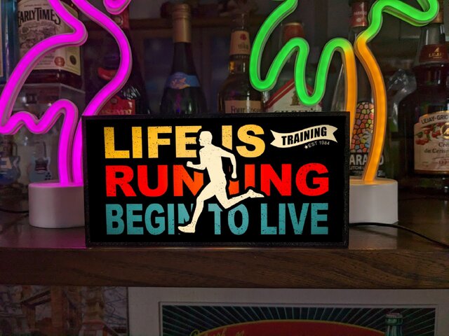 【オーダー無料】ランニング マラソン トレーニング ダイエット 健康 体力 プレゼント 照明 看板 置物 雑貨 ライトBOX | iichi 日々の暮らしを心地よくするハンドメイドや ...