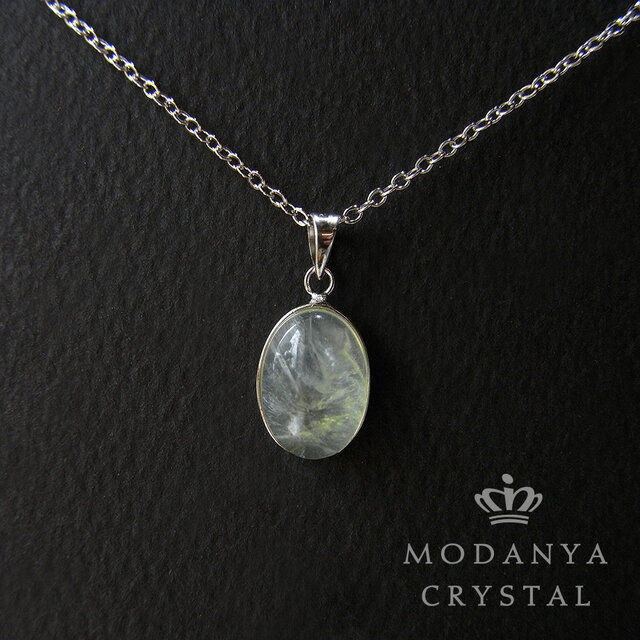 プレナイト[シルバー925フレーム]ペンダントトップ178 | iichi 日々の暮らしを心地よくするハンドメイドやアンティークのマーケットプレイス