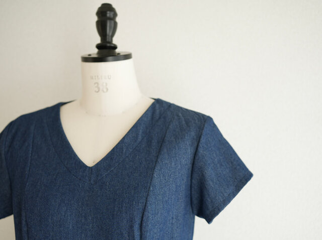 プリンセスラインのデニムワンピース No.300 | iichi 日々の暮らしを心地よくするハンドメイドやアンティークのマーケットプレイス