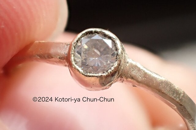 【小鳥屋ジュエリー】たまには王道で ノートリートメント・蛍光ダイヤモンド・10Kリング【鶴】 | iichi 日々の暮らしを心地よくする ...