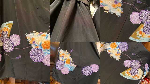 和洋折衷 黒留袖 着物 リメイク ワンピース ドレス ハンドメイド レトロ 古着 和 モダン 黒/ブラック TKW-30 | iichi 日々の暮らしを心地よくするハンドメイドやアンティークの ...