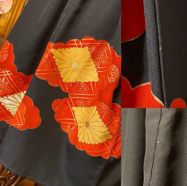 和洋折衷 黒留袖 着物 リメイク ワンピース ドレス ハンドメイド レトロ 古着 和 モダン 黒/ブラック TKW-32 | iichi 日々の暮らしを心地よくするハンドメイドやアンティークの ...
