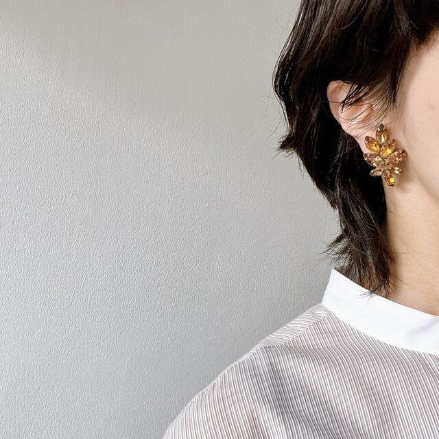 YN4-【 NAPIER 】ネイピア・1960s PAT.PEND Amber colored bijou | iichi 日々の暮らしを心地よくするハンドメイドやアンティークのマーケットプレイス