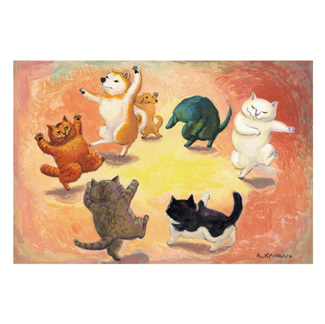 56 カマノレイコポストカード2枚セット「おどり」 | iichi 日々の暮らしを心地よくするハンドメイドやアンティークのマーケットプレイス