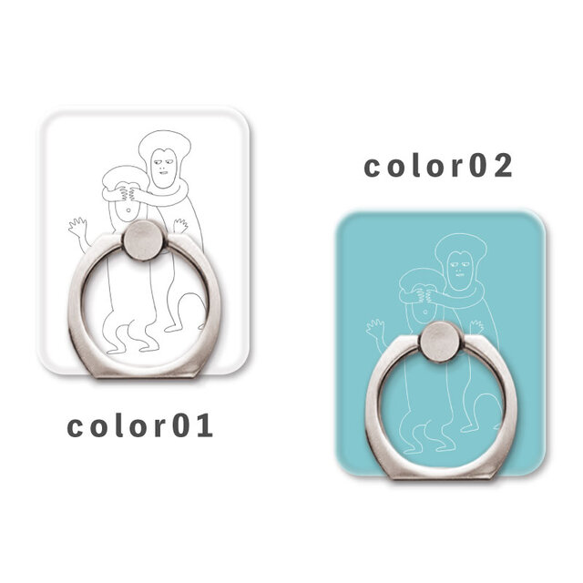 ゆるキャラ 目隠し だーれだ イラスト スマホリング ホールドリング スタンド機能 NLFT-RING-05t | iichi 日々の暮らしを心地よくするハンドメイドやアンティークのマーケットプレイス