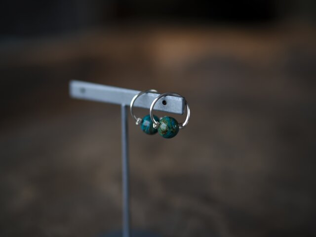 -Blue opal- circle pierce | iichi 日々の暮らしを心地よくするハンドメイドやアンティークのマーケットプレイス