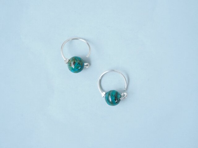 -Blue opal- circle pierce | iichi 日々の暮らしを心地よくするハンドメイドやアンティークのマーケットプレイス