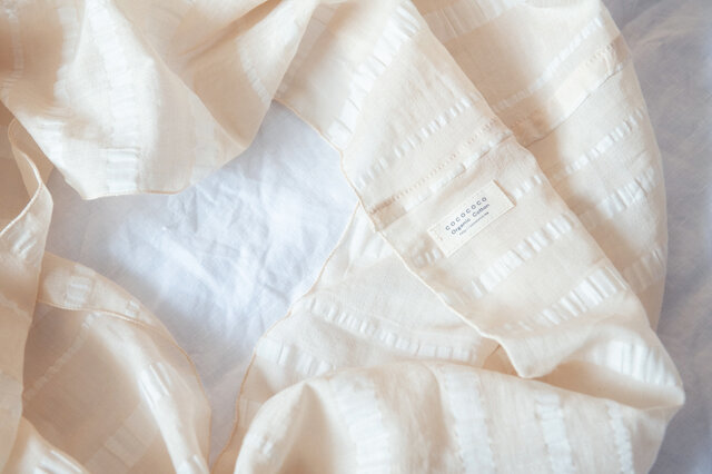 OrganicCotton & Linen（ラミー）ボーダー スヌード | iichi 日々の暮らしを心地よくするハンドメイドやアンティークのマーケットプレイス