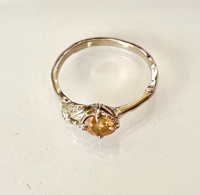 スペッサータイトガーネットのボタニカルリング | iichi 日々の暮らしを心地よくするハンドメイドやアンティークのマーケットプレイス