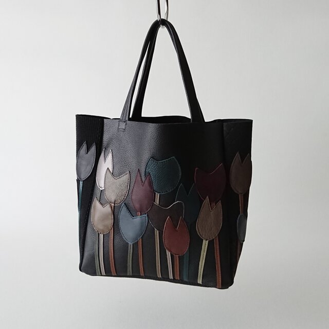 tulip leather 3way bag [black/S] | iichi 日々の暮らしを心地よくするハンドメイドやアンティークのマーケットプレイス