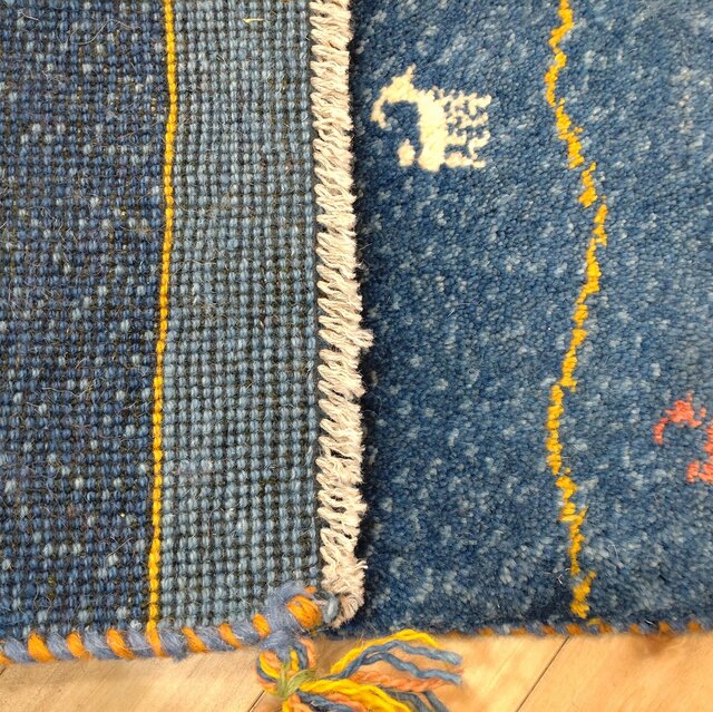 感謝キャンペーン50％OFF】ペルシャ ギャッベ 玄関マット 85×60cm ブルー 糸杉 RJ3456 | iichi 日々の暮らしを心地よくするハンドメイドやアンティークのマーケットプレイス