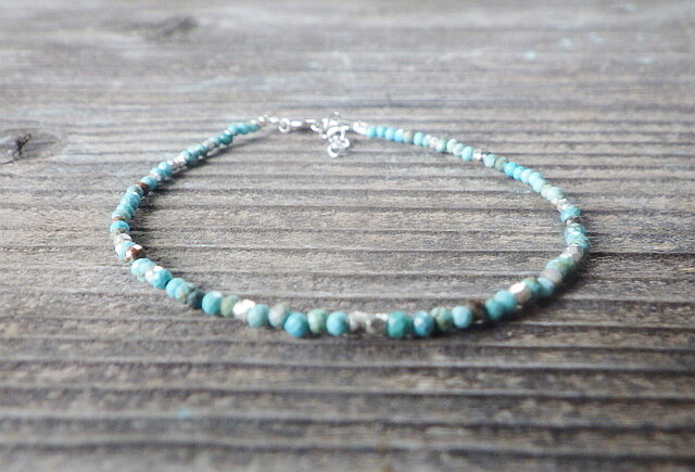 *sv925* Turquoise Bracelet ターコイズ＆カレンシルバー☆ユニセックス | iichi 日々の暮らしを心地よくするハンドメイドやアンティークのマーケットプレイス