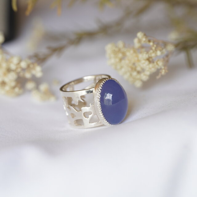 SV925 Blue Chalcedony Arabesque Ring(RAR06SV_BC#16) | iichi 日々の暮らしを心地よくするハンドメイドやアンティークのマーケットプレイス