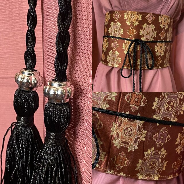 和洋折衷 夏着物リメイク ワンピース ドレス名古屋 帯サッシュベルト レトロ 古着 和 モダン SKW-4 | iichi 日々の暮らしを心地よくするハンドメイドやアンティークのマーケットプレイス