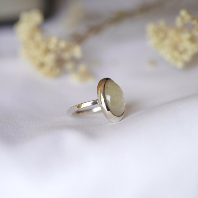 SV925 Oval Prehnite Ring(RSV015_Pre) | iichi 日々の暮らしを心地よくするハンドメイドやアンティークのマーケットプレイス