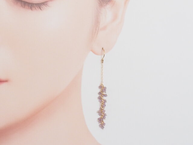 ウィステリア（ピアス（14kgf）／イヤリング | iichi 日々の暮らしを心地よくするハンドメイドやアンティークのマーケットプレイス