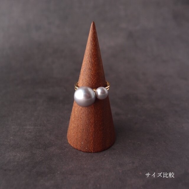 Baroque Pearl Ring【GP】バロックパール 指輪（11号フリー／Button）Gray | iichi 日々の暮らしを心地よくするハンドメイドやアンティークのマーケットプレイス