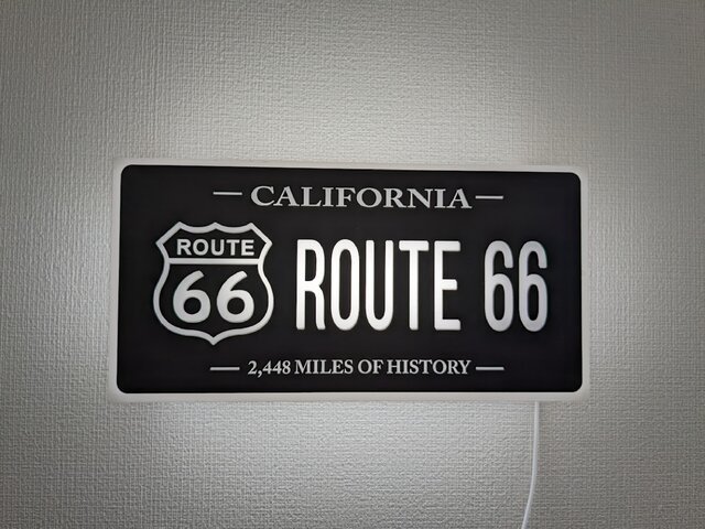 【Lサイズ壁掛け】ルート66 標識 ガレージ アメ車 ダイナー 店舗 自宅 照明 看板 置物 アメリカン雑貨 ライトBOX | iichi 日々の暮らしを心地よくするハンドメイドやアンティーク ...